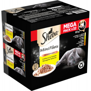 Sheba Mini Filets mit Geflügel Multipack Katzen-Nassfutter